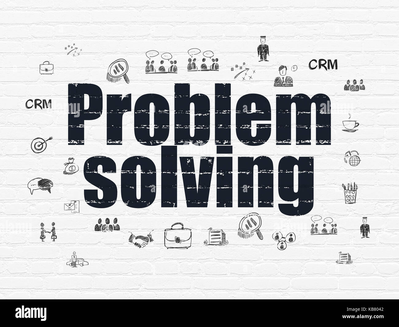 Finance concept: Problem Solving on wall background Stock Photo - Alamy