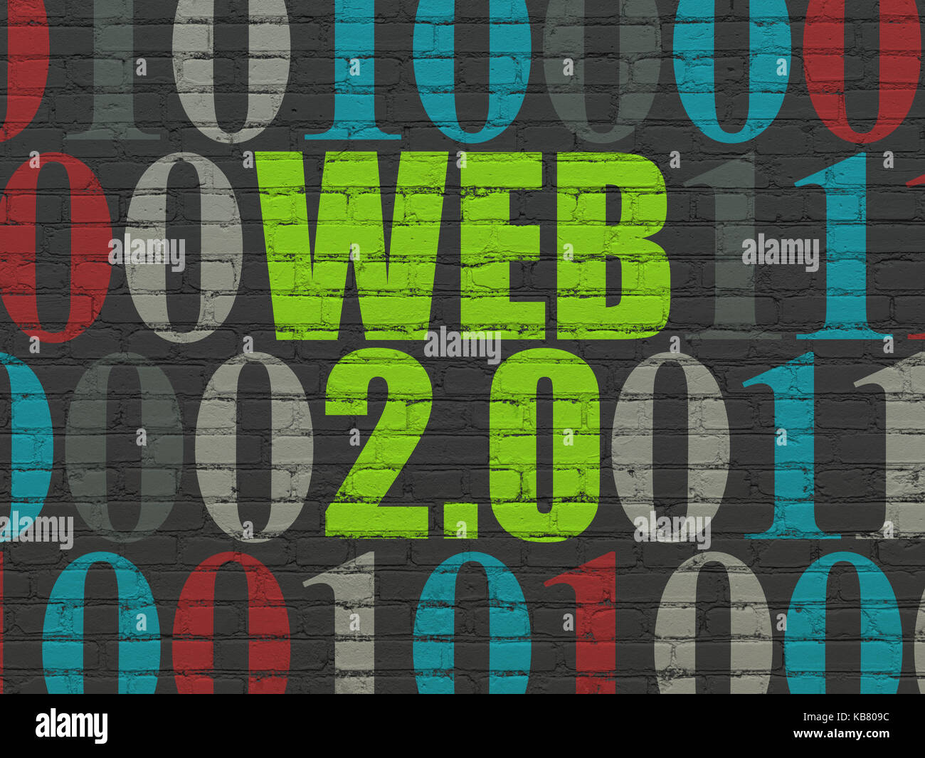 Web development concept: Web 2.0 on wall background Stock Photo - Alamy