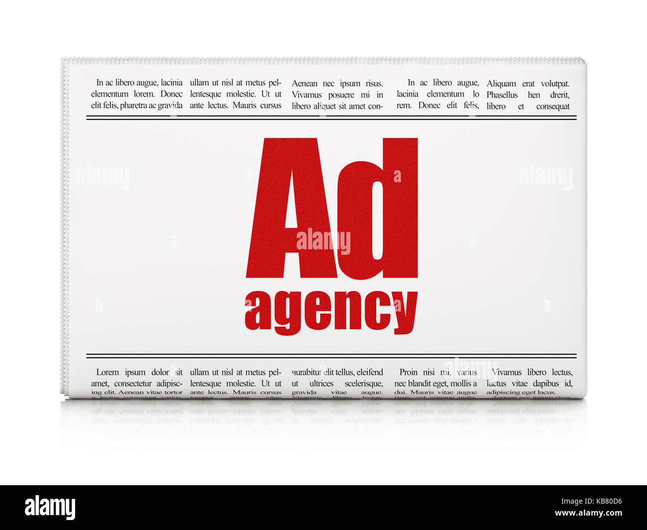 Advertising concept: newspaper headline Ad Agency Stock Photo - Alamy