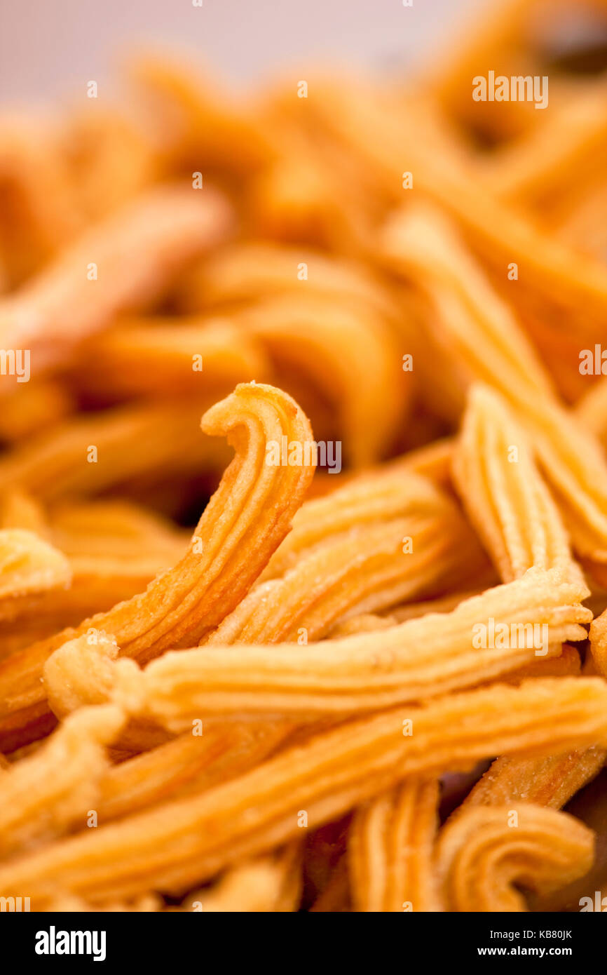 Close up of fritters on a market stall Stock Photo - Alamy