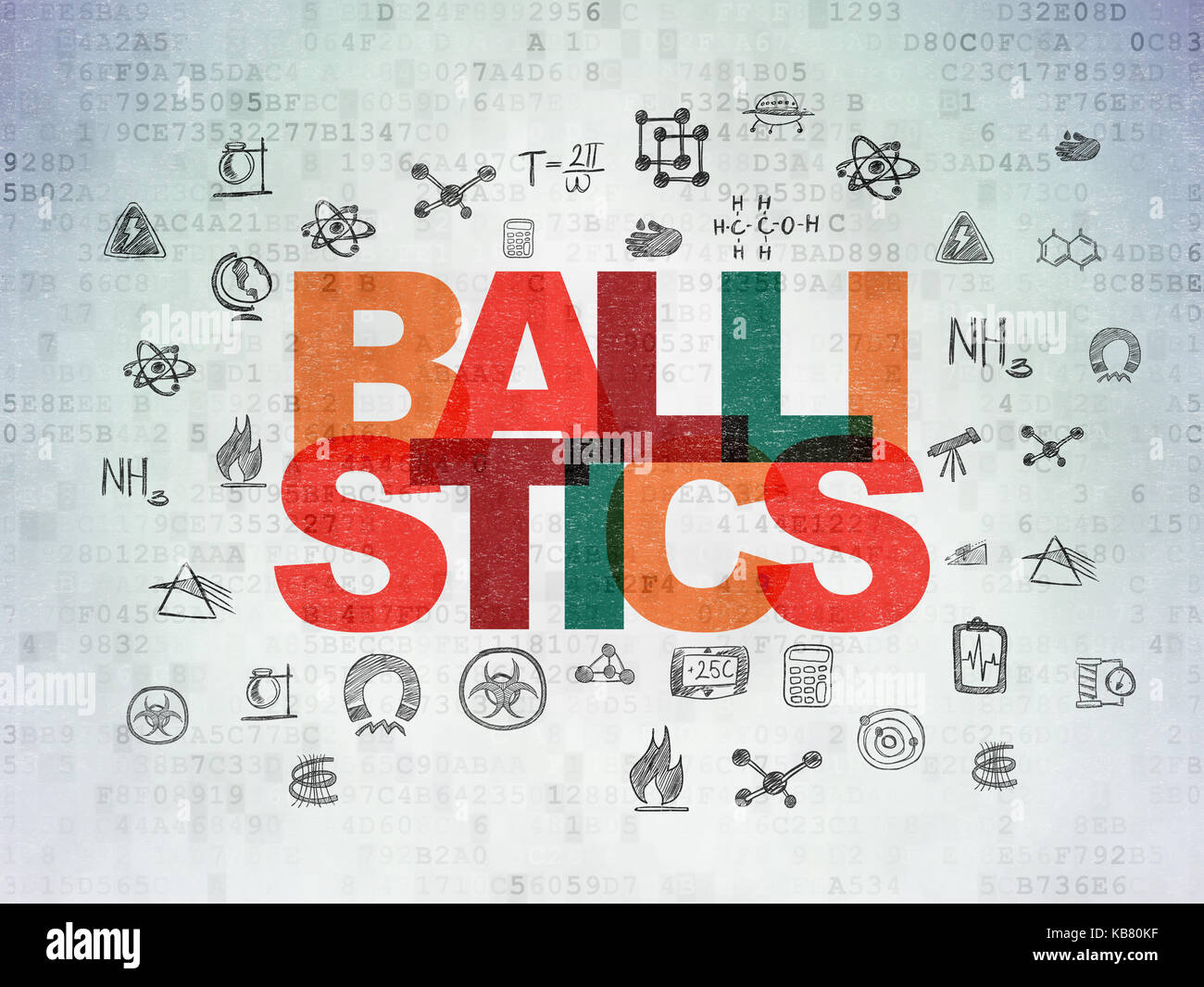 Science concept: Ballistics on Digital Data Paper background Stock ...