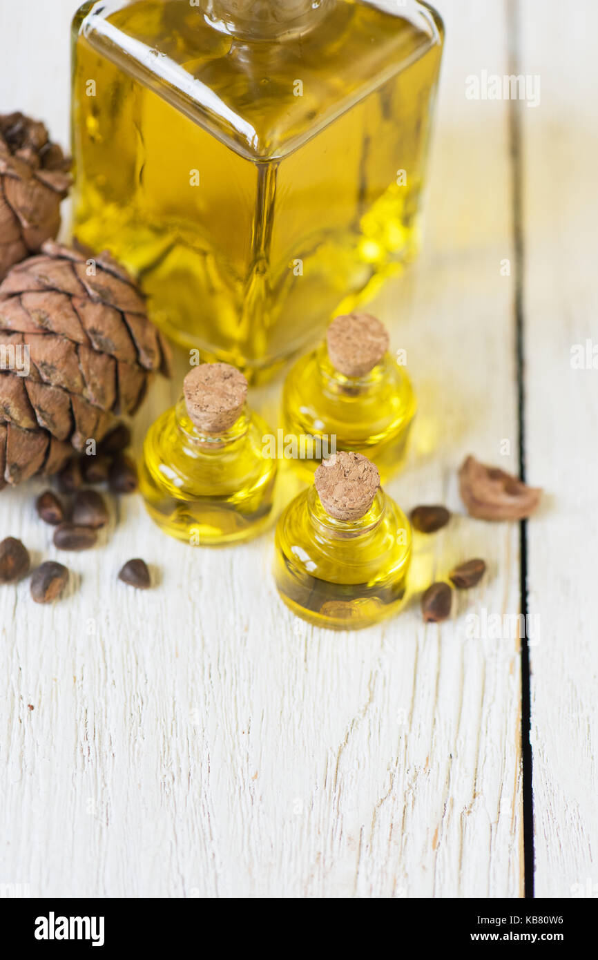 Oil of cedar nuts Stock Photo - Alamy