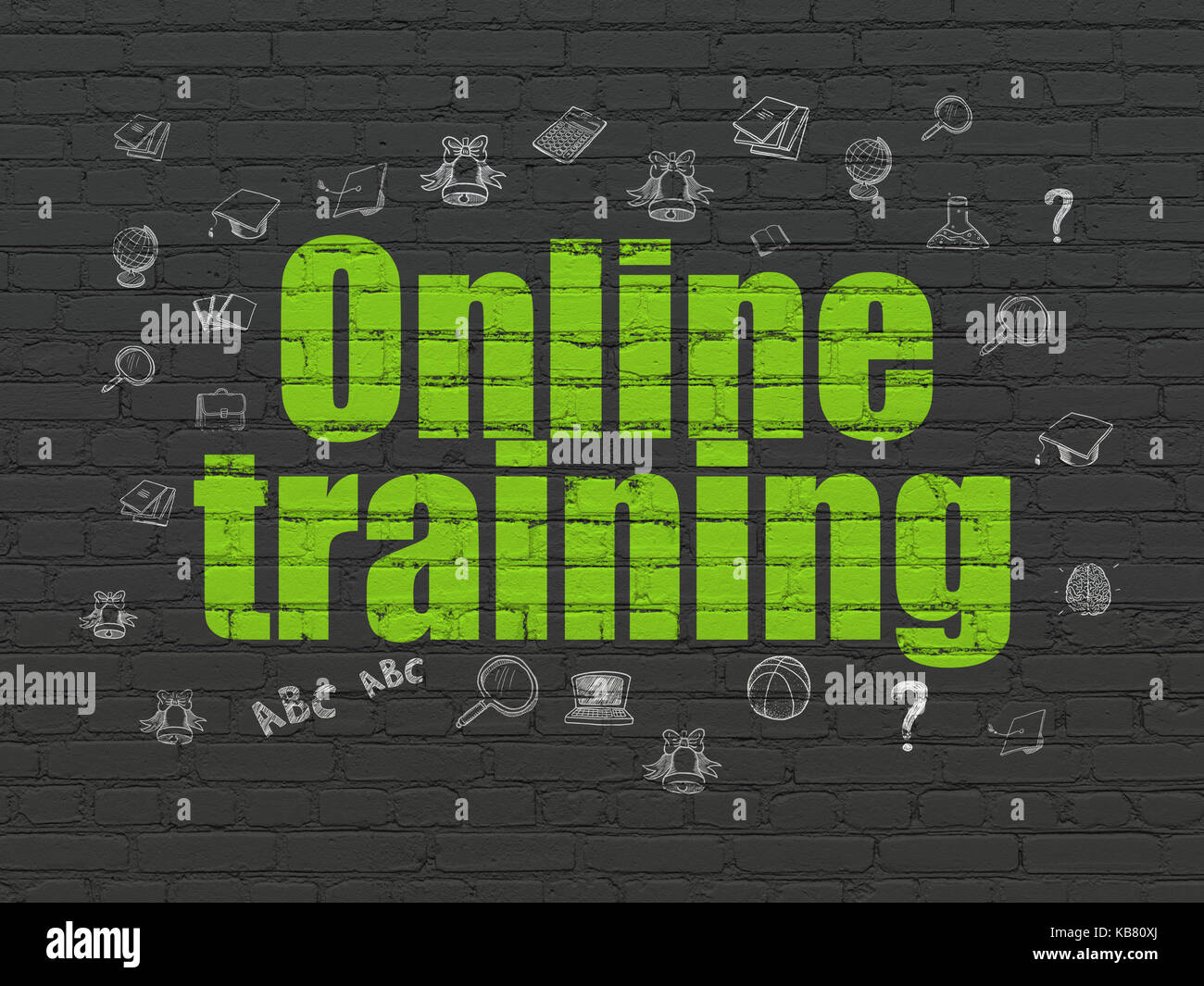 Learning concept: Online Training on wall background Stock Photo - Alamy