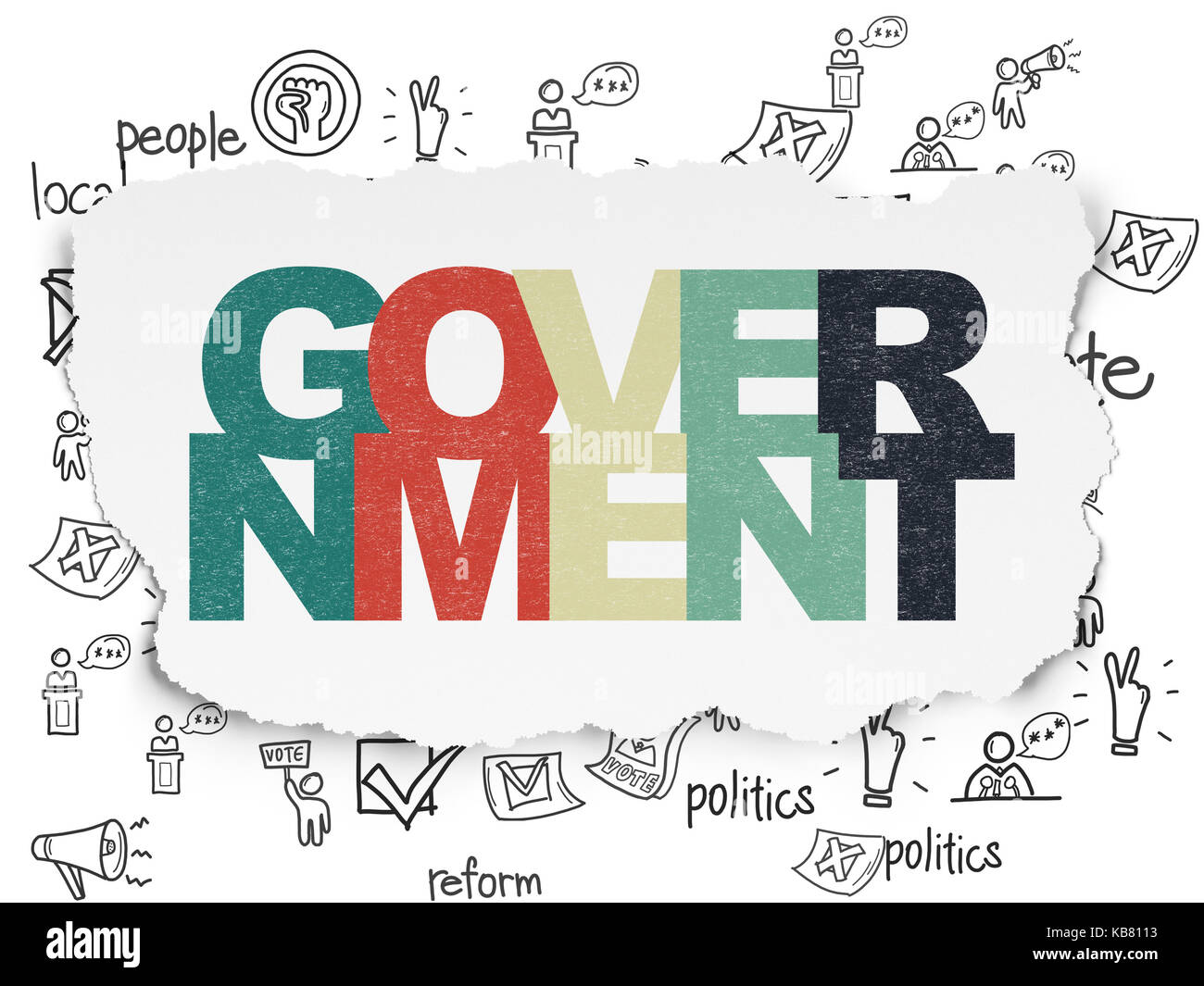 Politics concept: Government on Torn Paper background Stock Photo - Alamy