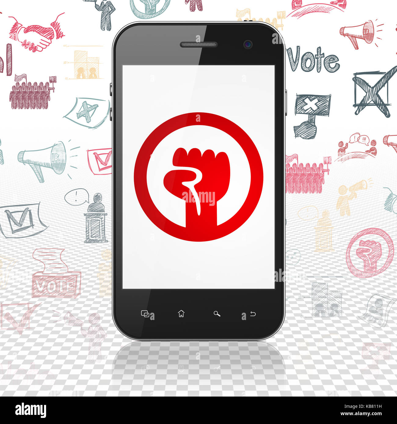 Politics concept: Smartphone with Uprising on display Stock Photo - Alamy