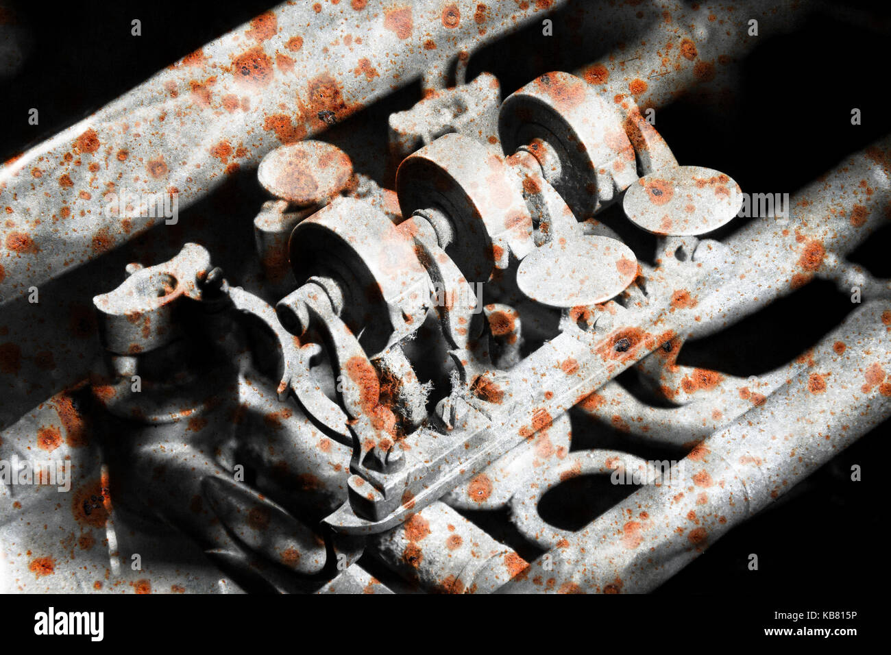 Part of a very old trumpet - Rusty - Selective focus Stock Photo - Alamy