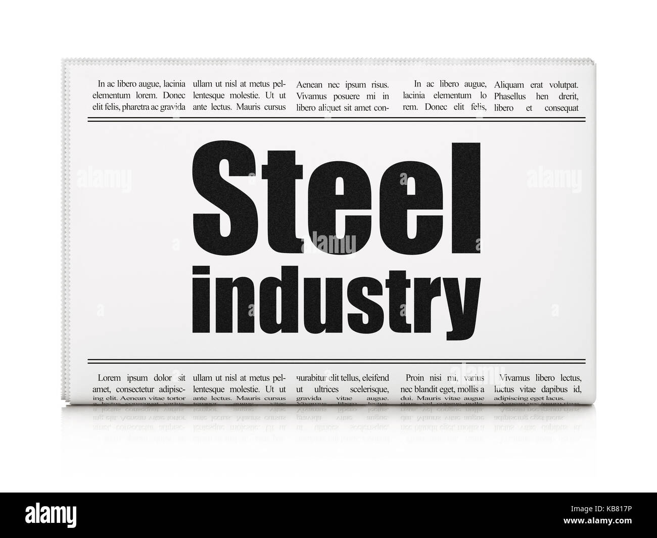 Industry concept: newspaper headline Steel Industry Stock Photo - Alamy