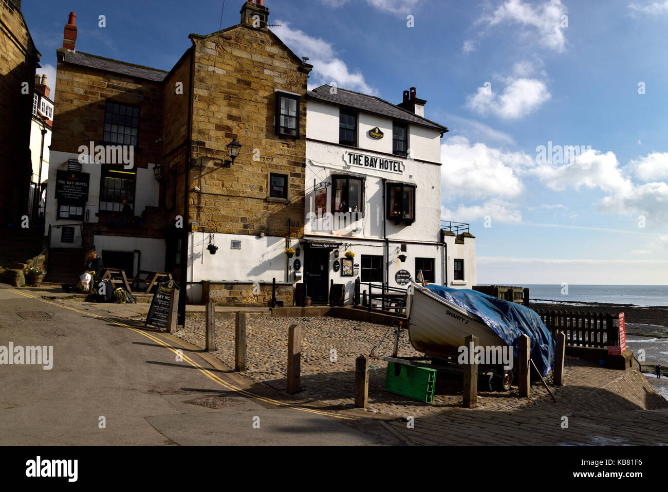 A view of the quaint houses at the edge of the bay Stock Photo - Alamy