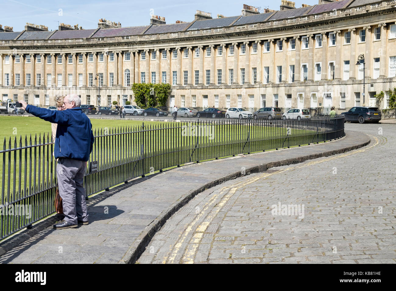 View of the Royal Crescent one of Bath's most iconic landmarks,a row of ...