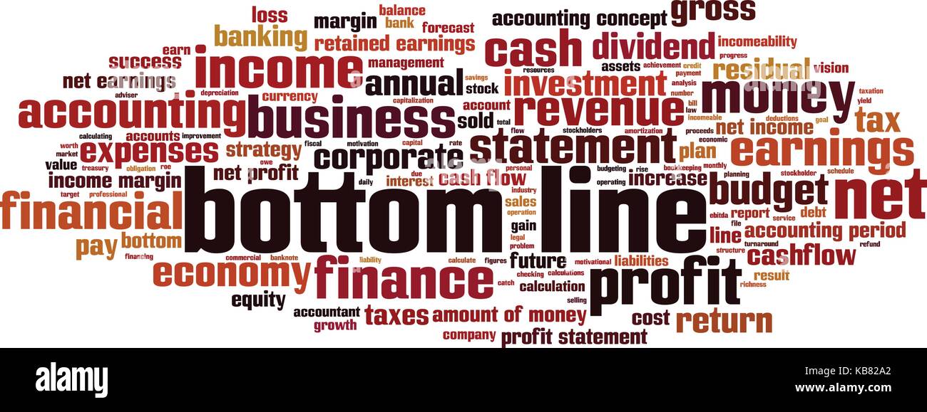 Bottom line word cloud concept. Vector illustration Stock Vector Image ...