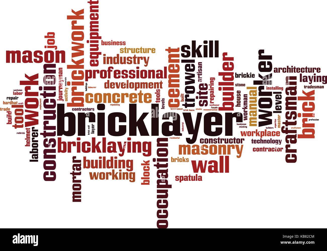 Bricklayer word cloud concept. Vector illustration Stock Vector Image ...