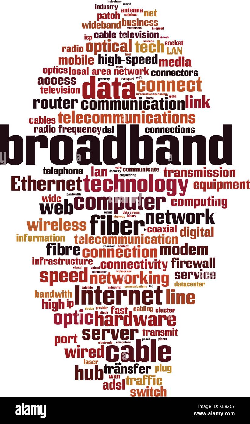Broadband word cloud concept. Vector illustration Stock Vector Image ...