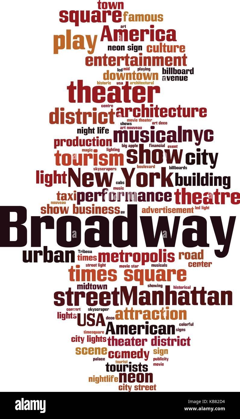 Broadway word cloud concept. Vector illustration Stock Vector Image ...