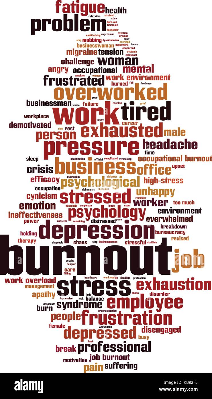 Burnout word cloud concept. Vector illustration Stock Vector Image ...