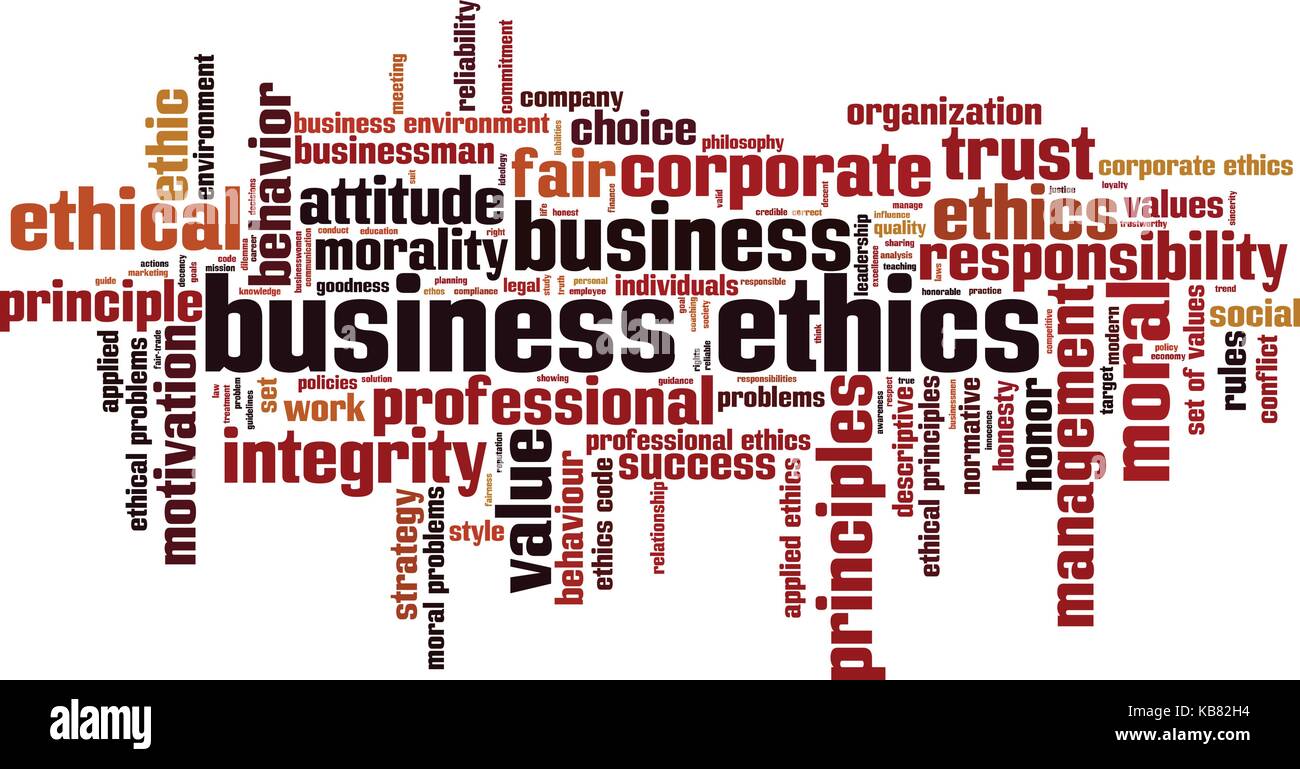 Business ethics word cloud concept. Vector illustration Stock Vector ...