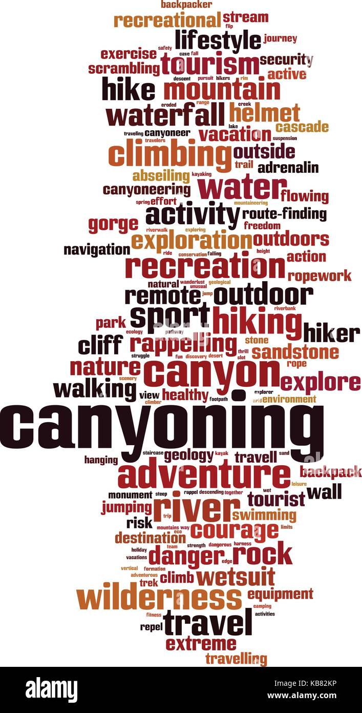 Canyoning word cloud concept. Vector illustration Stock Vector Image ...
