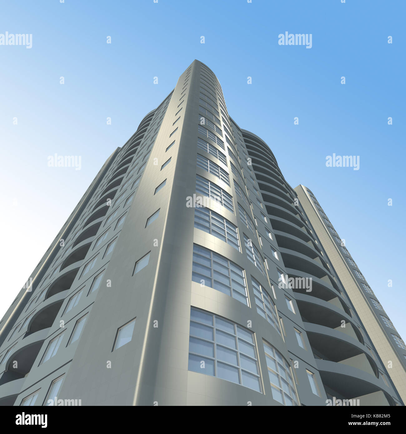 Skyscraper from glass and steel 3d rendering Stock Photo - Alamy