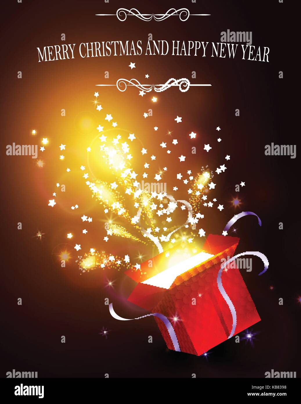 Christmas background with open red box Stock Vector Image & Art - Alamy