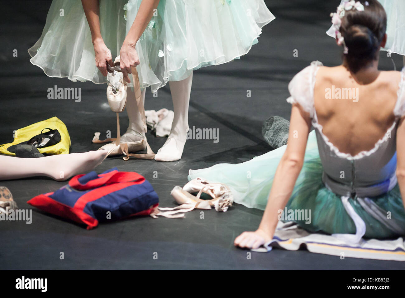 preparation, backstage, passion concept. on the stage of the theater ...