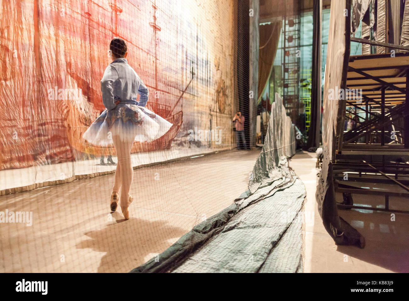 rehearsal, ballet, design concept. surrounded by decoration young ...