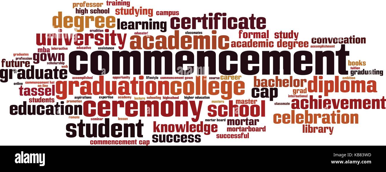 Commencement word cloud concept. Vector illustration Stock Vector Image ...