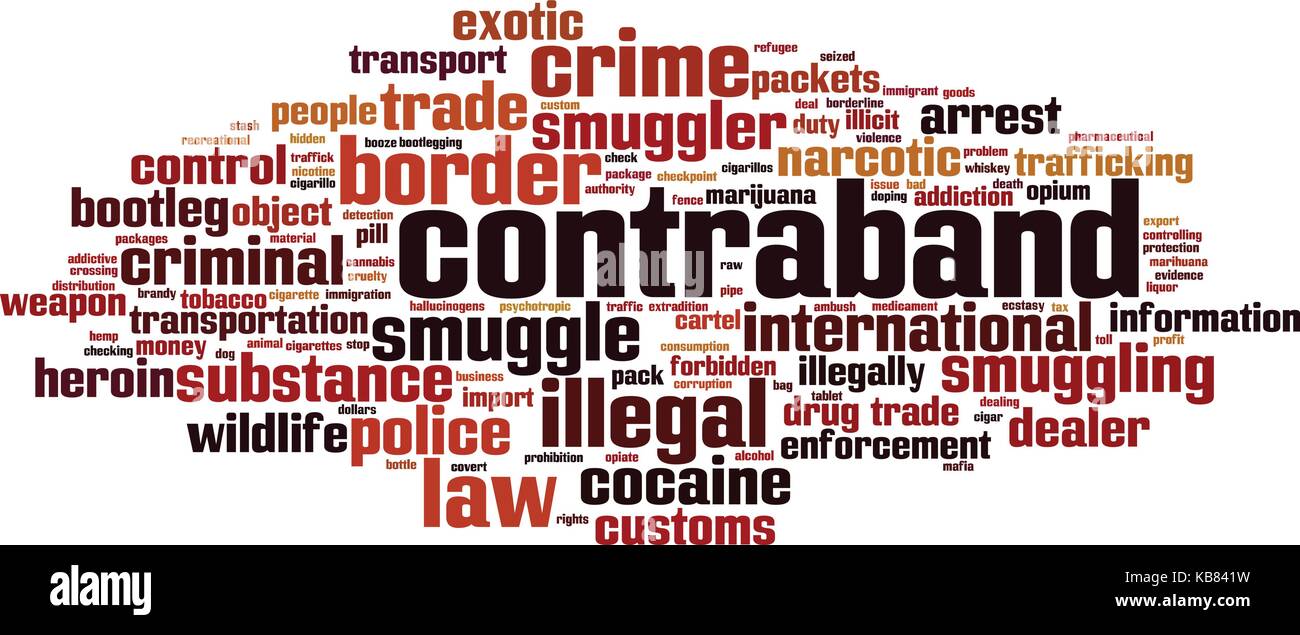 Contraband word cloud concept. Vector illustration Stock Vector Image ...