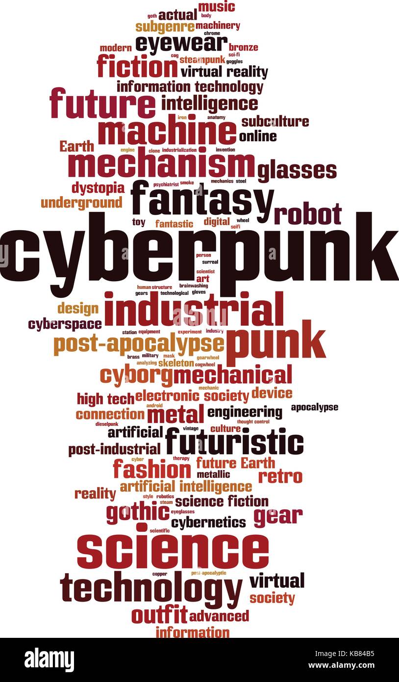 Cyberpunk word cloud concept. Vector illustration Stock Vector Image ...