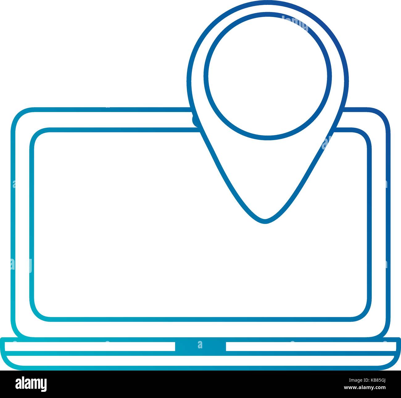 laptop computer with pointer location vector illustration design Stock ...