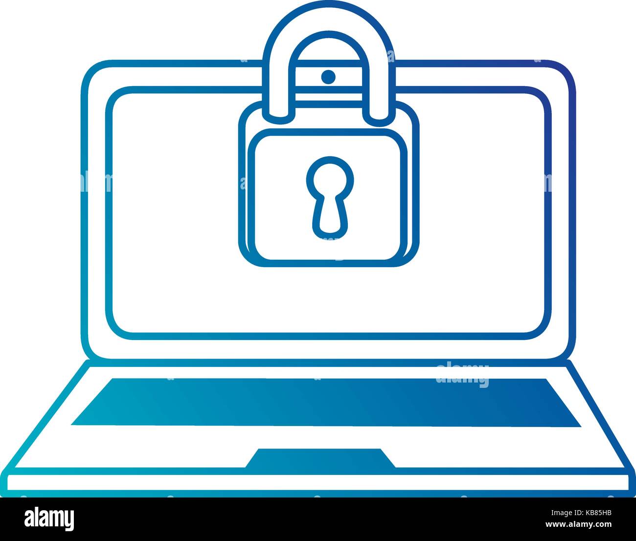 laptop computer with padlock vector illustration design Stock Vector ...