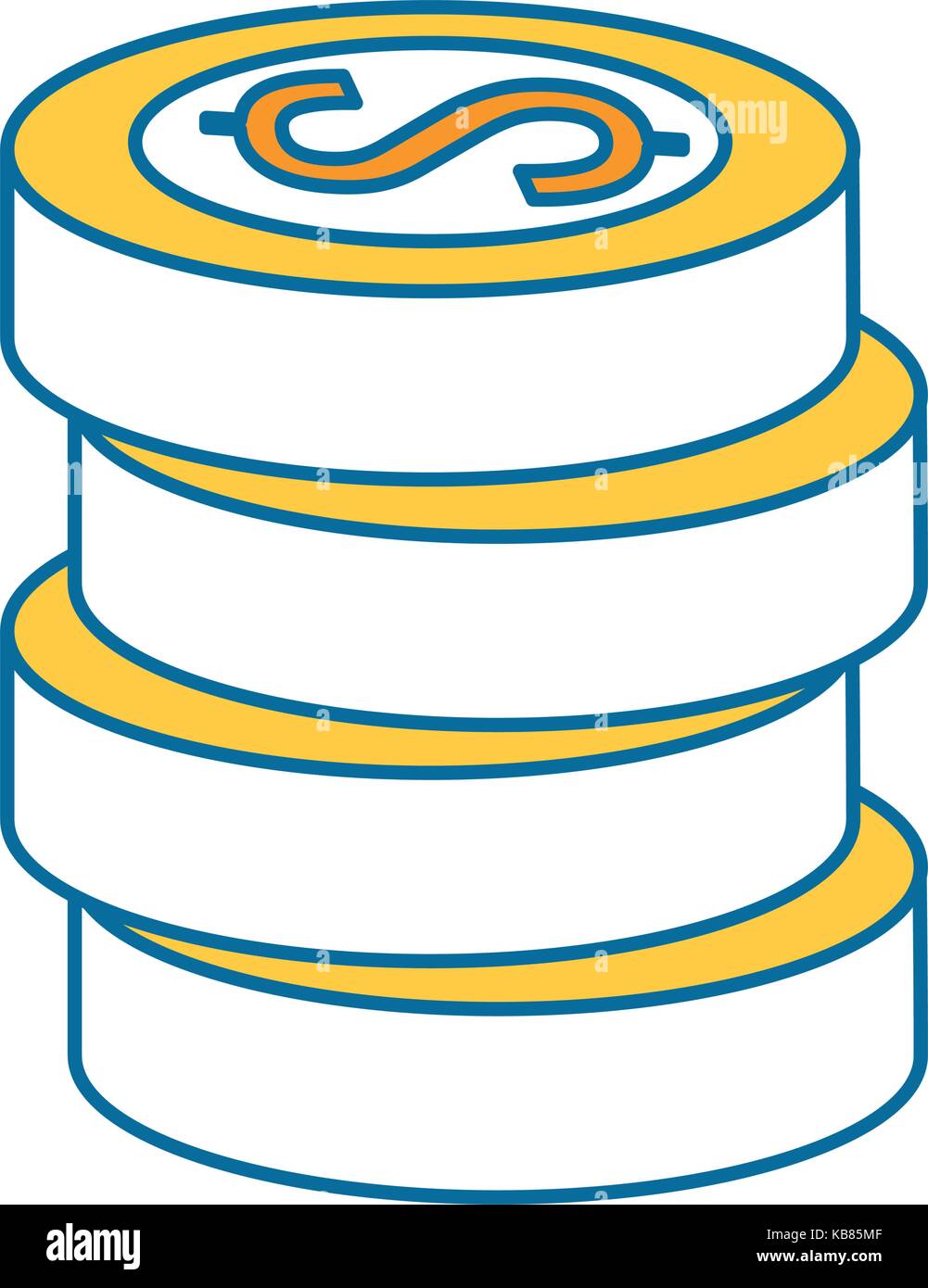 pile coins money isolated icon vector illustration design Stock Vector ...