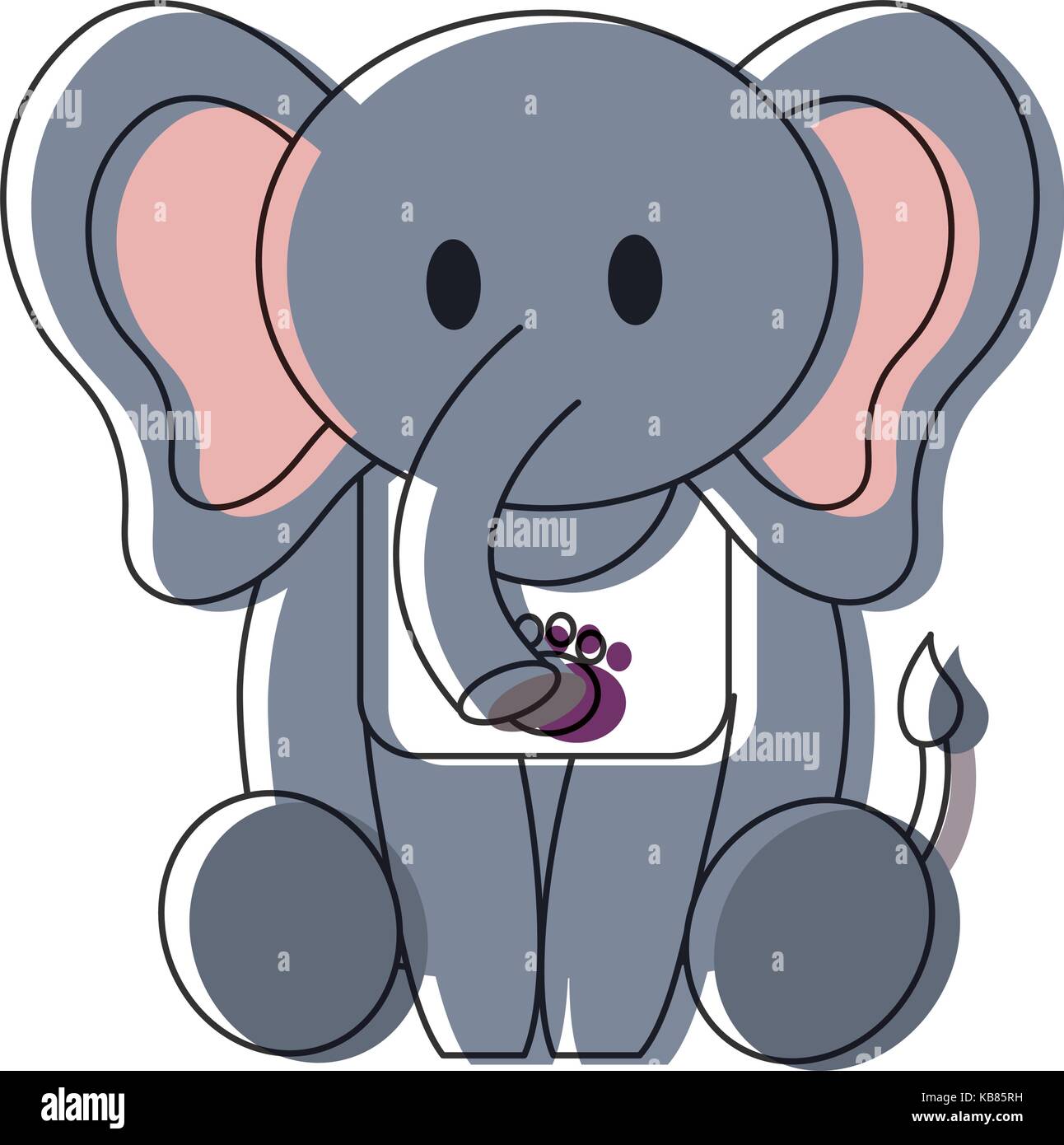 cute elephant icon over white background colorful design vector ...