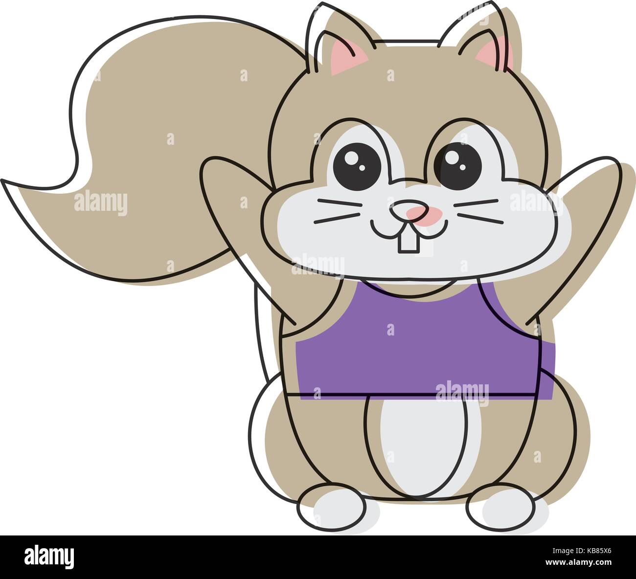 cute squirrel icon over white background colorful design vector ...
