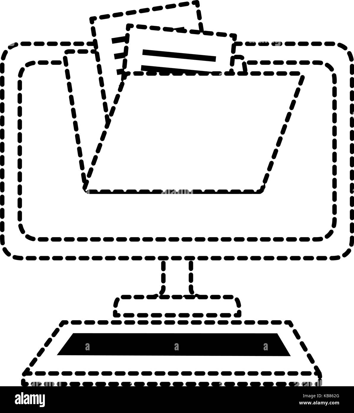 computer desktop with folder vector illustration design Stock Vector ...