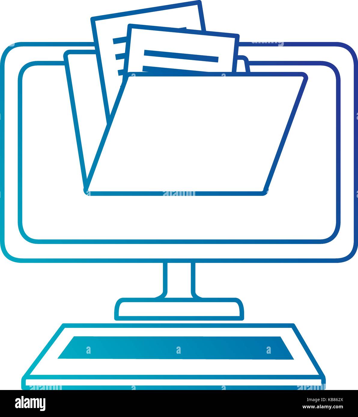 computer desktop with folder vector illustration design Stock Vector ...