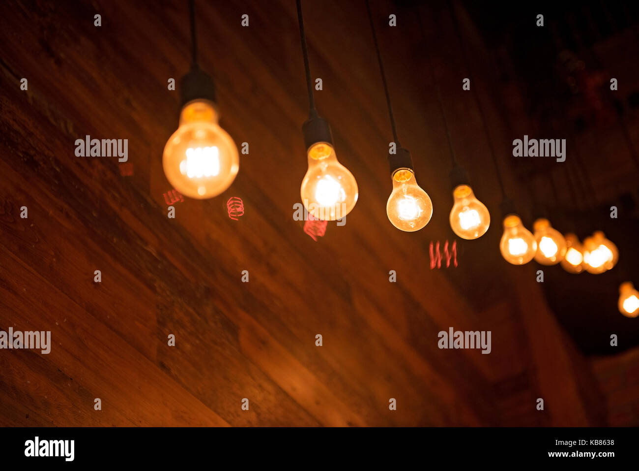 Light bulbs in a trendy bar Stock Photo - Alamy