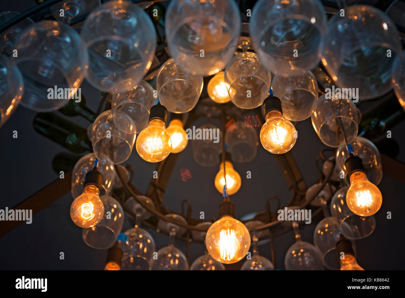 Light bulbs in a trendy bar Stock Photo - Alamy
