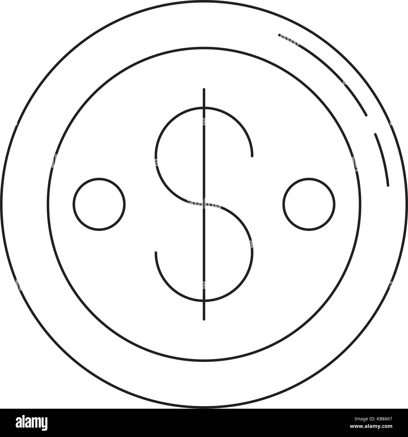 money coin icon over white background vector illustration Stock Vector ...