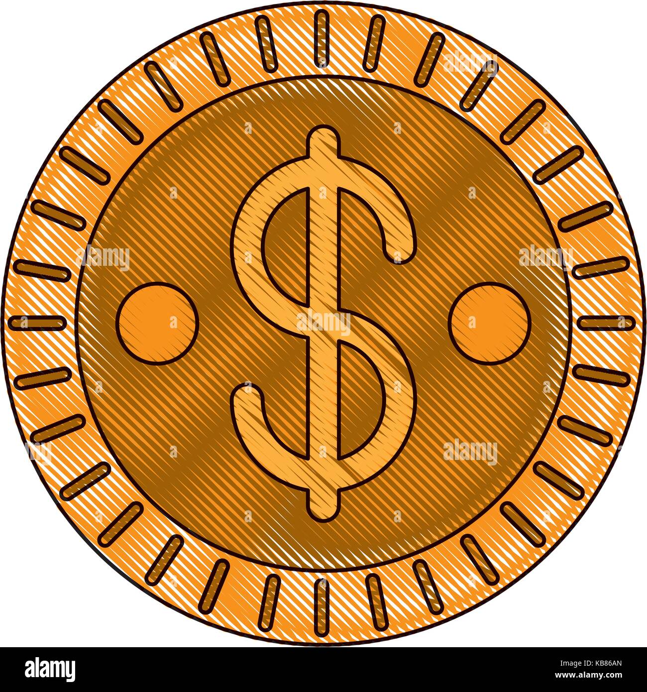 money coin icon over white background vector illustration Stock Vector ...