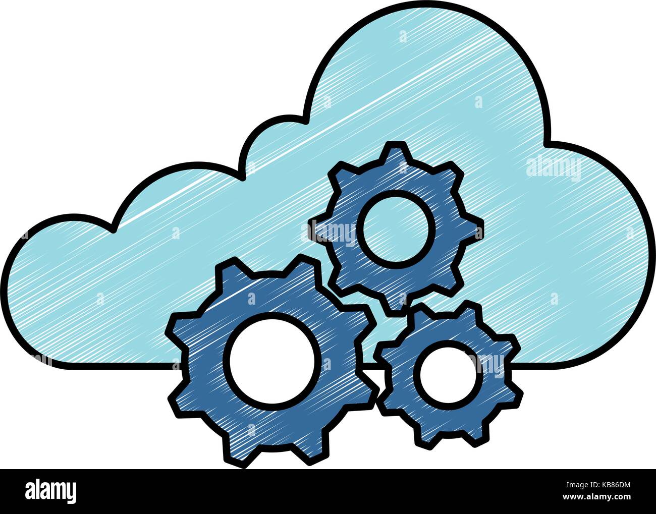 cloud computing with gears vector illustration design Stock Vector ...