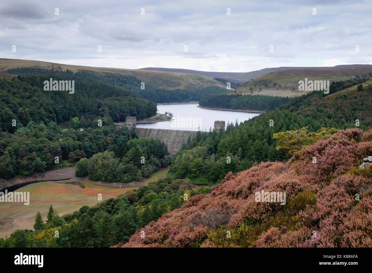 Howden Dam and Howden resevoir from Abbey Bank Stock Photo - Alamy