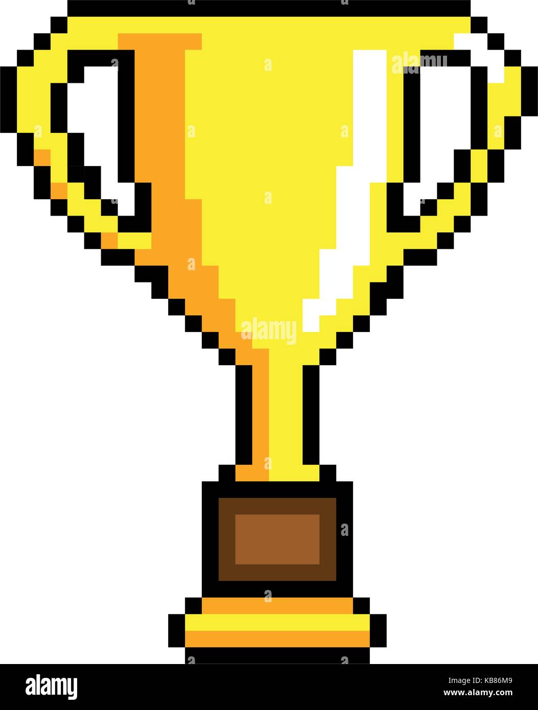 pixelated trophy with coin game award vector illustration design Stock ...