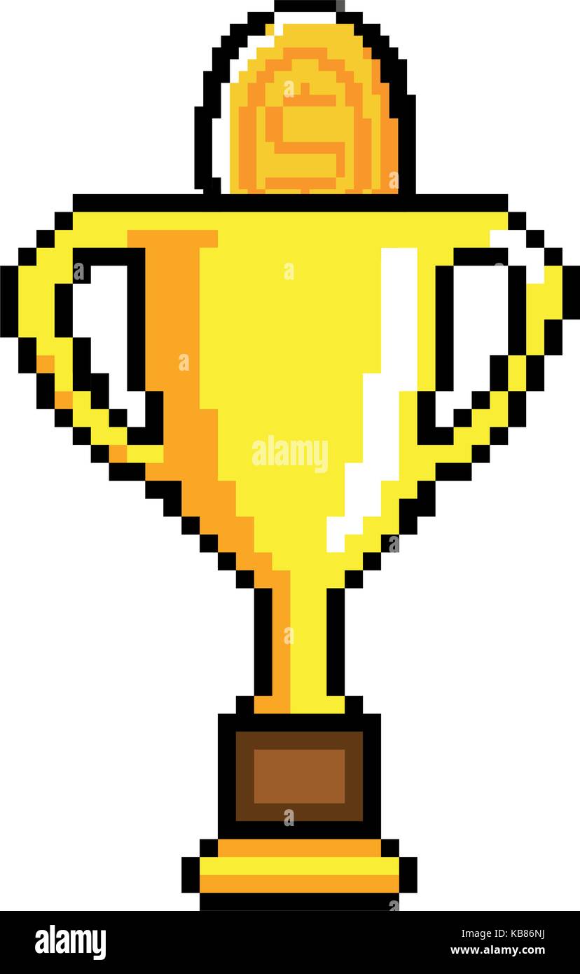 pixelated trophy game award vector illustration design Stock Vector ...