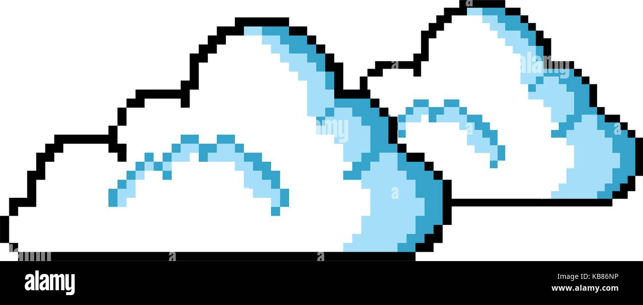pixelated cloud game icon vector illustration design Stock Vector Image ...