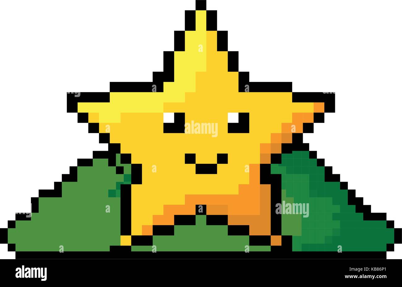 pixelated star with bush vector illustration design Stock Vector Image ...