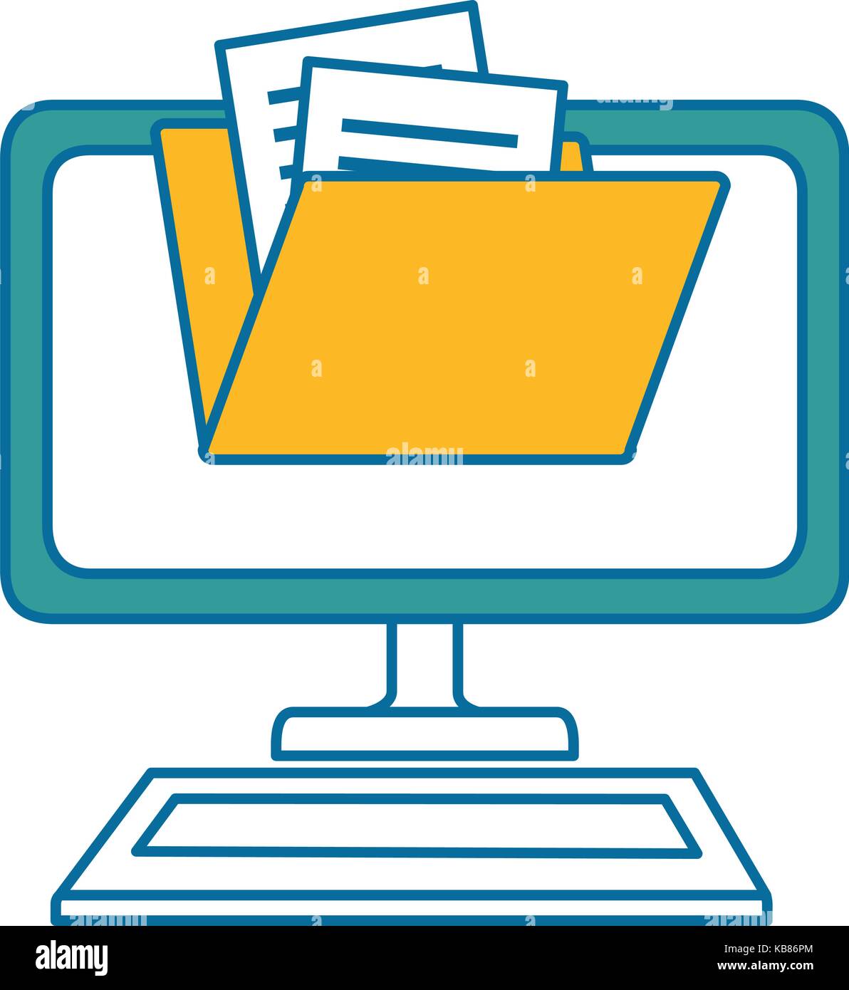 computer desktop with folder vector illustration design Stock Vector ...