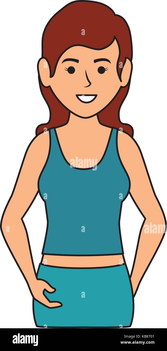 slim woman in a sports suit vector illustration design Stock Vector ...