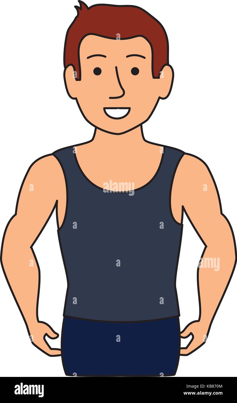 thin man in sports suit vector illustration design Stock Vector Image ...