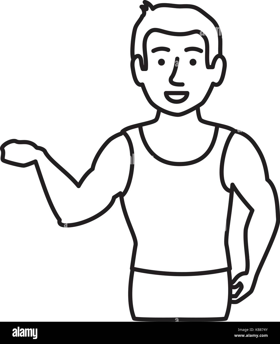 thin man in sports suit vector illustration design Stock Vector Image ...