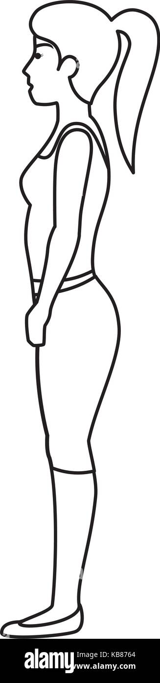 slim woman in a sports suit vector illustration design Stock Vector ...