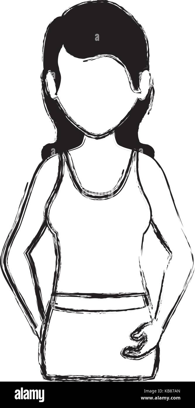 slim woman in a sports suit vector illustration design Stock Vector ...